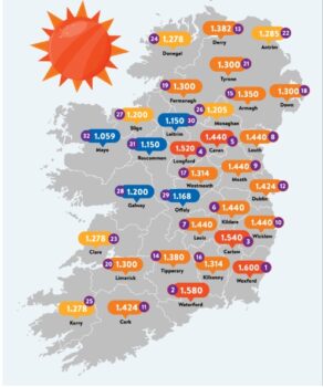 Sunniest Counties In Ireland [Map]