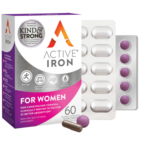 25 MG Iron Supplement - 60 Capsules | Active Iron High Potency Active Iron